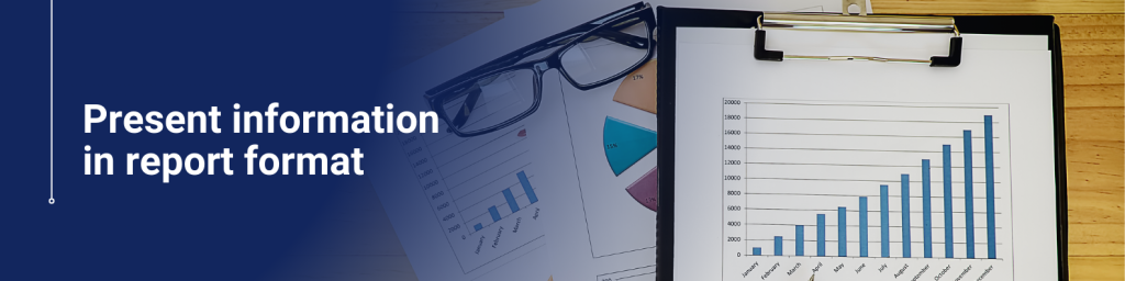 Present information in report format - Course tap.co.za